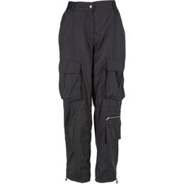 Stoffhose DEF "DEF Damen Mary Cargopants", Damen, Gr. L, US-Gr&ouml;&szlig;en, schwarz, 100% Polyester, unifarben, loose fit, Hosen Stoffhose