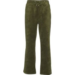 Jogginghose DEF "DEF Herren DEF Cord Sweatpants", Herren, Gr. S, US-Gr&ouml;&szlig;en, olive, 84% Polyester, 16% Polyamid, unifarben, relaxed fit, Hosen Jogginghose