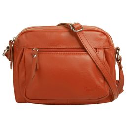 Umh&auml;ngetasche Samantha Look, Damen, Gr. B/H/T: 23cm x 18cm x 5cm onesize, orange, Leder, unifarben, Taschen Umh&auml;ngetasche, echt Leder