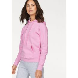 Kapuzensweatshirt Fruit of the Loom "Classic hooded Sweat Lady-Fit", Damen, Gr. M (38), rosa, Sweatware, Obermaterial: 80% Baumwolle, 20% Polyester, unifarben, figurumspielend h&uuml;ftlang, Rundhals, B&uuml;ndchen, Sweatshirts, mit K&auml;ngurutaschen