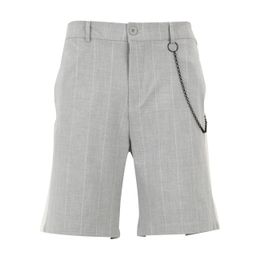 Sweatshorts 2Y STUDIOS "2Y Studios 2Y Wide Pinstripe Shorts", Herren, Gr. S, US-Gr&ouml;&szlig;en, grau, 70% Baumwolle, 27% Polyester, 3% Elasthan, gestreift, normal, Hosen Sweatshorts