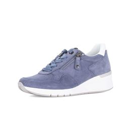 Sneaker Gabor "Sneaker low Rauleder", Damen, Gr. 36, blau, Schuhe Sneaker