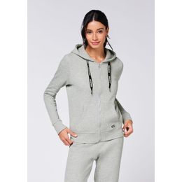 Kapuzensweatjacke Chiemsee, Damen, Gr. L (40), grau (neutral gray melange), 90% Baumwolle, 10% Viskose, Sweatjacken