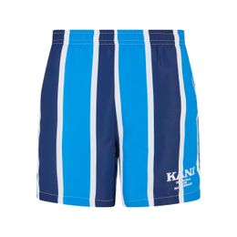 Badeshorts Karl Kani "Karl Kani Herren KM242-037-1 Retro Striped Boardshorts", Herren, Gr. XL, US-Gr&ouml;&szlig;en, aqua, navy, wei&szlig;, 100% Polyester, Badehosen Badeshorts