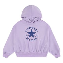 Sweatshirt Converse "CNVG RELAXED CHUCK PATCH HOODI", M&auml;dchen, Gr. 98 (3), lavender latte, Obermaterial: 60% Baumwolle, 40% Polyester, Sweatshirts Sweatshirt