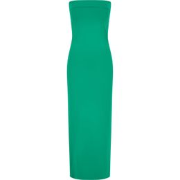 Shirtkleid Urban Classics "Urban Classics Ladies Bandeau Midi Dress", Damen, Gr. M, US-Gr&ouml;&szlig;en, froggr&uuml;n, 94% Polyamid, 6% Elasthan, unifarben, slim fit, Rundhals, Kleider Shirtkleid