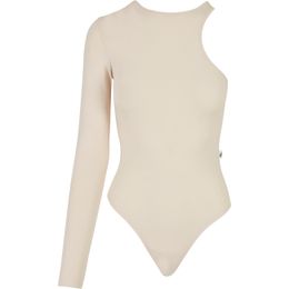 Body Urban Classics "Urban Classics Damen Ladies Organic Stretch Asymmetric Body", Damen, Gr. 4XL, US-Gr&ouml;&szlig;en, sandwei&szlig;, 95% Baumwolle, 5% Elasthan, Bodys Body
