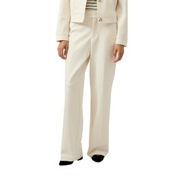 Stoffhose s.Oliver, Damen, Gr. 36, N-Gr, beige, Web, Obermaterial: 74% Polyester, 22% Viskose, 4% Elasthan. Futter: 100% Polyester, unifarben, lang, Hosen Stoffhose, mit Bundfalte