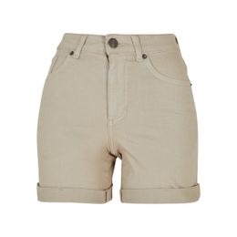 Shorts Urban Classics "Urban Classics Damen Ladies Colored Strech Denim Shorts", Damen, Gr. 30, Normalgr&ouml;&szlig;en, softseagrass, 98% Baumwolle, 2% Elasthan, unifarben, normal, Hosen Shorts