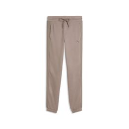 Sporthose Puma "HER High-Waist-Jogginghose Damen", Damen, Gr. S, Normalgr&ouml;&szlig;en, sandstone beige, Obermaterial: 32% Polyester, 68% Baumwolle. Seitenpartie: 100% Nylon. Seitentasche &ndash; Oben: 100% Baumwolle, unifarben, comfort fit, Hosen Sporthose