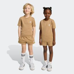 Trainingsanzug adidas originals "SHORT TEE SET", Jungen, Gr. 116, cardboard, Obermaterial: 100% Baumwolle, Sportanz&uuml;ge Trainingsanzug