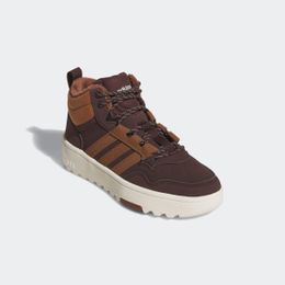 Winterboots adidas Sportswear "KINDER HOOPS 4.0 MITTELHOHER", M&auml;dchen, Gr. 38, shadow braun, supplier colour, sanftes wei&szlig;, Leder, Synthetik, Schuhe Winterboots, f&uuml;r Kinder & Jugendliche