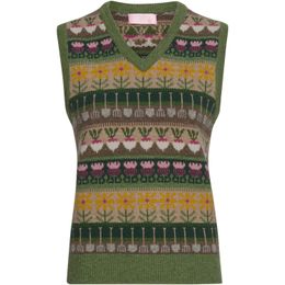Brigitte von Sch&ouml;nfels Brigitte von Sch&ouml;nfels Jacquard-Pullunder mit Gartenmotiven Gr&uuml;n (Gr&ouml;&szlig;e: 40)