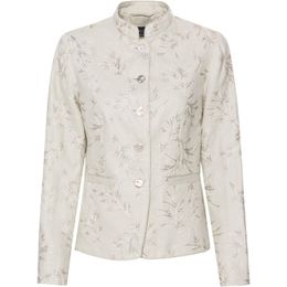 WHITE LABEL Leinen-Stehkragenjacke Ecru (Gr&ouml;&szlig;e: 36)