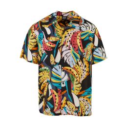 Kurzarmhemd Urban Classics "Urban Classics Herren Viscose AOP Resort Shirt", Herren, Gr. M, US-Gr&ouml;&szlig;en, toucans, 100% Viskose, normal, Hemden