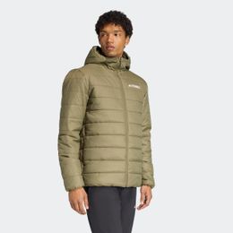 Outdoorjacke adidas terrex "MT ESS PAD HO J", Herren, Gr. L, olive strata, Obermaterial: 100% Polyamid, Jacken Outdoorjacke