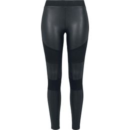 Urban Classics Ladies Fake Leather Tech Leggings Leggings schwarz in XS TB3246 black
