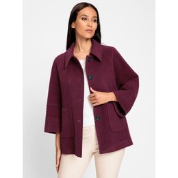 Outdoorjacke Heine, Damen, Gr. 38, rot (bordeaux), 50% Polyester, 50% Wolle, meliert, unifarben, Jacken Outdoorjacke
