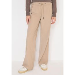 Jogger Pants Cecil, Damen, Gr. S, L&auml;nge 30, eggshell wei&szlig;, Stoff, 97% Polyester, 3% Elasthan, unifarben, loose fit lang, Hosen, High Waist