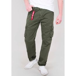 Cargohose Alpha Industries "Jet Pant", Herren, Gr. 33, N-Gr, gr&uuml;n (schwarz olive), Web, Obermaterial: 100% Baumwolle, unifarben, normal lang, Hosen Cargohose, mit seitlichen Cargotaschen und Kordelzug am Beinabschluss