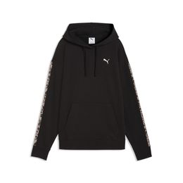 Hoodie Puma "Essentials Graphics Animal Hoodie Damen", Damen, Gr. L, schwarz, Obermaterial: 32% Polyester, 68% Baumwolle; Kapuzenfutter: 100% Baumwolle; &Auml;rmelbund: 97% Baumwolle, 3% Elasthan; Decklage: 100% Polyester; Oberer Bund: 97% Baumwolle, 3% Elasthan, comfort fit, Sweatshirts Hoodie
