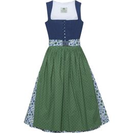 BERWIN Midi-Dirndl Blau/Gr&uuml;n (Gr&ouml;&szlig;e: 46)