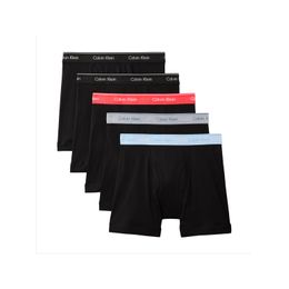 Boxershorts "Boxer Brief 5PK", Herren, Gr. L (52), schwarz (schwarz bodies w, schwarz, misty grau, pu), Jersey, Obermaterial: 100% Baumwolle, Calvin Klein Underwear, unifarben, k&ouml;rpernah, Unterhosen, Regular fit mit gerader Beinform