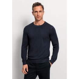 Strickpullover OLYMP "OLYMP Casual Strick", Herren, Gr. 3XL, marine, 100% Schurwolle, Pullover Strickpullover