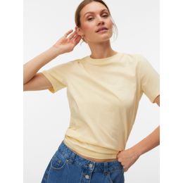 V&eacute;ro Moda Kurzarmshirt VERO MODA "VMPAULINA SS T-SHIRT GA JRS NOOS", Damen, Gr. XS, flan, Jersey, Obermaterial: 100% Baumwolle, unifarben, normal, Rundhals, Shirts, Baumwolle, regular fit
