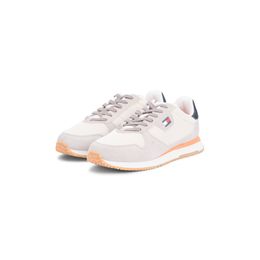 Sneaker Tommy Jeans "TJM EVA RUNNER LEATHER", Herren, Gr. 40, beige, Textil, Veloursleder, kontrastfarbene Details, Schuhe Sneaker, Freizeitschuh, Halbschuh, Schn&uuml;rschuh mit seitlicher Logoflagge