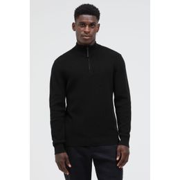 Troyer CMPD, Herren, Gr. L, schwarz, Strick, Material: 100% Baumwolle, unifarben, regular fit normal, hoch geschlossener Ausschnitt, eingesetzt Rippb&uuml;ndchen, Pullover Troyer, aus Baumwolle