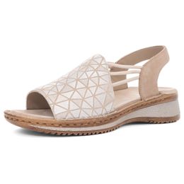 Riemchensandale Ara "HAWAII", Damen, Gr. 39, silber (sand, silberfarben), Veloursleder, metallic, Schuhe Riemchensandale, Sommerschuh, Sandalette, Keilabsatz, mit Stretch-B&auml;nder, G-Weite
