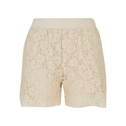 Stoffhose Urban Classics "Urban Classics Damen Ladies Laces Shorts", Damen, Gr. 5XL, US-Gr&ouml;&szlig;en, softseagrass, 94% Polyamid, 6% Elasthan, unifarben, relaxed fit, Hosen Stoffhose