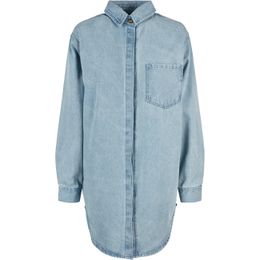 Shirtkleid Urban Classics "Urban Classics Damen Ladies Oversized Denim Shirt Dress", Damen, Gr. 4XL, US-Gr&ouml;&szlig;en, tintedlightblauwashed, 100% Baumwolle, unifarben, oversize, Rundhals, Kleider Shirtkleid