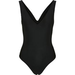 Monokini Urban Classics "Urban Classics Damen Ladies Recycled High Leg Swimsuit", Damen, Gr. M, N-Gr, schwarz, 83% Polyester, 17% Elasthan, Badeanz&uuml;ge
