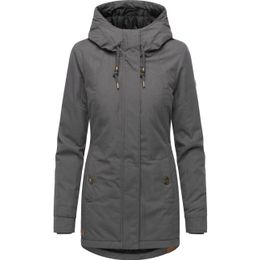 Winterjacke Ragwear "Monadena Parka YOUMODO", Damen, Gr. M (38), stone, Obermaterial: 68% Baumwolle, 32% Nylon; Innenfutter: 100% Polyester; Wattierung: 100% Polyester, figurbetont Po-bedeckend, hoch geschlossener Ausschnitt, verstellbar Rippstrickb&uuml;ndchen mit Druckknopf, Jacken Winterjacke, Warmer Kurzmantel mit Kapuze