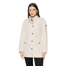 Outdoorjacke Betty Barclay "Damen mit Stehkragen", Damen, Gr. 36, cream, Obermaterial: 52% Polyester, 48% Baumwolle; Futter: 100% Polyester, tailliert, Jacken Outdoorjacke