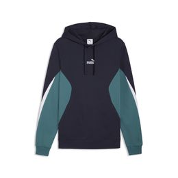 Hoodie Puma "Essentials Colourblock Hoodie Herren", Herren, Gr. L, new navy blau, Obermaterial: 37% Baumwolle, 63% Polyester; Rippe: 3% Elasthan, 97% Baumwolle; Seitentasche &ndash; Oben: 100% Baumwolle, normal, Sweatshirts Hoodie