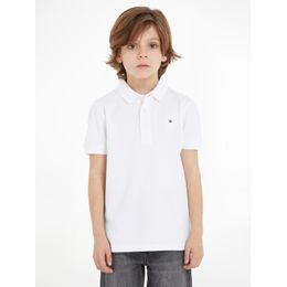 Poloshirt Tommy Hilfiger "BOYS TOMMY POLO", Jungen, Gr. 10/140, wei&szlig;, Piqu&eacute;, Obermaterial: 96% Baumwolle, 4% Elasthan, Shirts