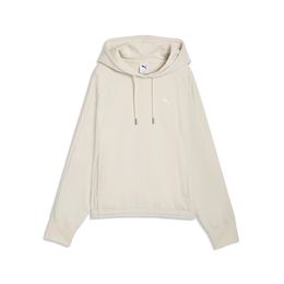 Hoodie Puma "HER Oversized Hoodie Damen", Damen, Gr. S, beige (alpine snow wei&szlig;), Obermaterial: 68% Baumwolle, 32% Polyester. Kapuzenfutter: 100% Baumwolle. Rippe: 3% Elasthan, 97% Baumwolle, oversize, Sweatshirts Hoodie