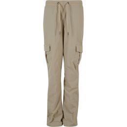 Cargohose Urban Classics "Urban Classics Damen Ladies Nylon Cargo Pants", Damen, Gr. M, US-Gr&ouml;&szlig;en, concrete, 100% Polyamid, unifarben, relaxed fit, Hosen Cargohose