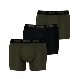 Boxershorts Puma "Puma MEN EVERYDAY BOXERS 3P", Damen, Gr. L, gr&uuml;n (forest), Obermaterial: 95% Baumwolle, 5% Elasthan, eng, Unterhosen, mit Komfortbund
