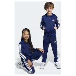 Trainingsanzug Adidas SPORTSWEAR "ESSENTIALS KIDS", Jungen, Gr. 122, blau (dunkelblau, wei&szlig;), Obermaterial: 100% Polyester, Sportanz&uuml;ge Trainingsanzug, mit 3-Streifen, aus weichem Trikotstoff, mit CLIMACOOL Technologie