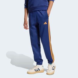 Sporthose adidas Sportswear "J STD TRCK PNT", M&auml;dchen, Gr. 140, N-Gr, dunkelblau, pure orange, Obermaterial: 59% Polyester, 41% Baumwolle, Hosen Sporthose