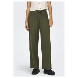 Schlupfhose Only "ONLTIZANA COTTON LOOSE PANTS WVN NOOS", Damen, Gr. XS (34), N-Gr, gr&uuml;n (grape leaf), Web, Obermaterial: 100% Baumwolle, unifarben, regular fit kn&ouml;chellang, Hosen Schlupfhose