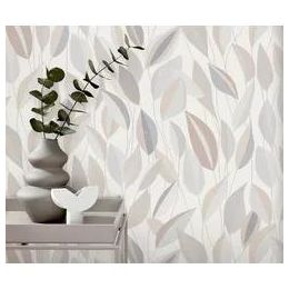Vliestapete Erismann "Vliestapete FOLIAGE", grau (hellgrau), B:0,53m H:0,09m L:10,05m, Vlies, Tapeten, Phthalate frei