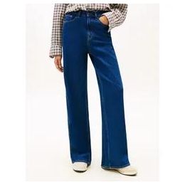 Tommy Hilfiger Loose-fit-Jeans TOMMY JEANS "CLAIRE HR WD", Damen, Gr. 26, L&auml;nge 32, denim schwarz, Denim/Jeans, Obermaterial: 99% Baumwolle, 1% Elasthan, Abriebeffekte, weit kn&ouml;chellang, Jeans