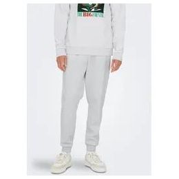 Only & Sons Sweathose ONLY & SONS "ONSCERES SWEAT PANTS NOOS", Herren, Gr. M, N-Gr, grau (super light grau melange), angeraute Sweatware, Obermaterial: 57% Baumwolle, 43% Polyester, meliert, regular fit normal, Hosen Sweathose
