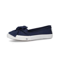 Ballerina Dockers by Gerli, Damen, Gr. 36, blau (dunkelblau), Textil, Schuhe Ballerina, Freizeitschuh mit auff&auml;lliger Schleife