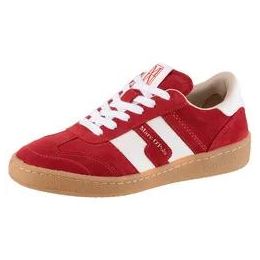 Marc O'Polo Sneaker MARC O'POLO "Court", Damen, Gr. 40, rot, wei&szlig;, Lederimitat, Veloursleder, kontrastfarbene Details, Schuhe Sneaker, Retro Sneaker, Schn&uuml;rschuh, Freizeitschuh mit Memory Foam-Ausstattung